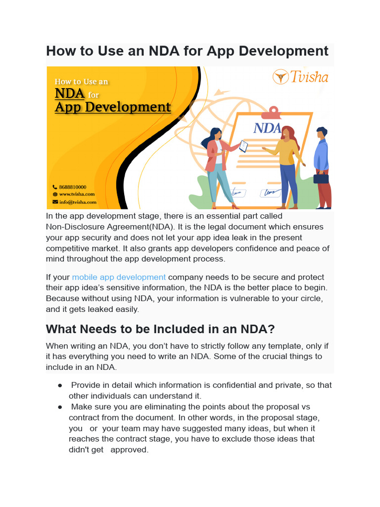 How To Use An NDA For App Development | PDF | Non Disclosure Agreement ...