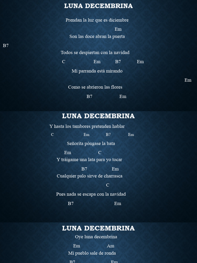 Luna Decembrina Letra y Acordes | PDF