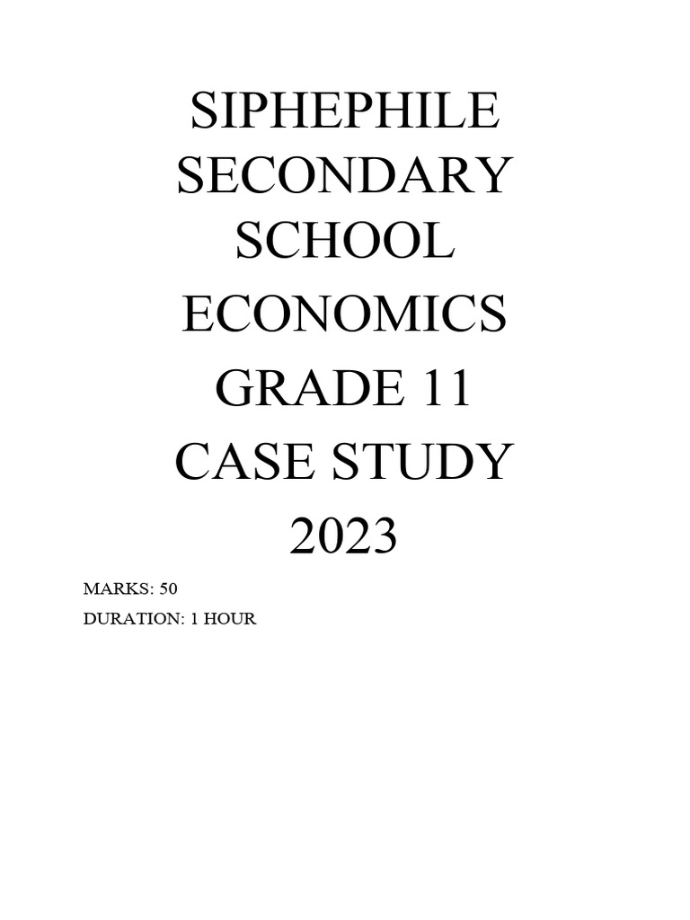 Economics GRD 11 Case Study | PDF | Income Distribution | Economic ...