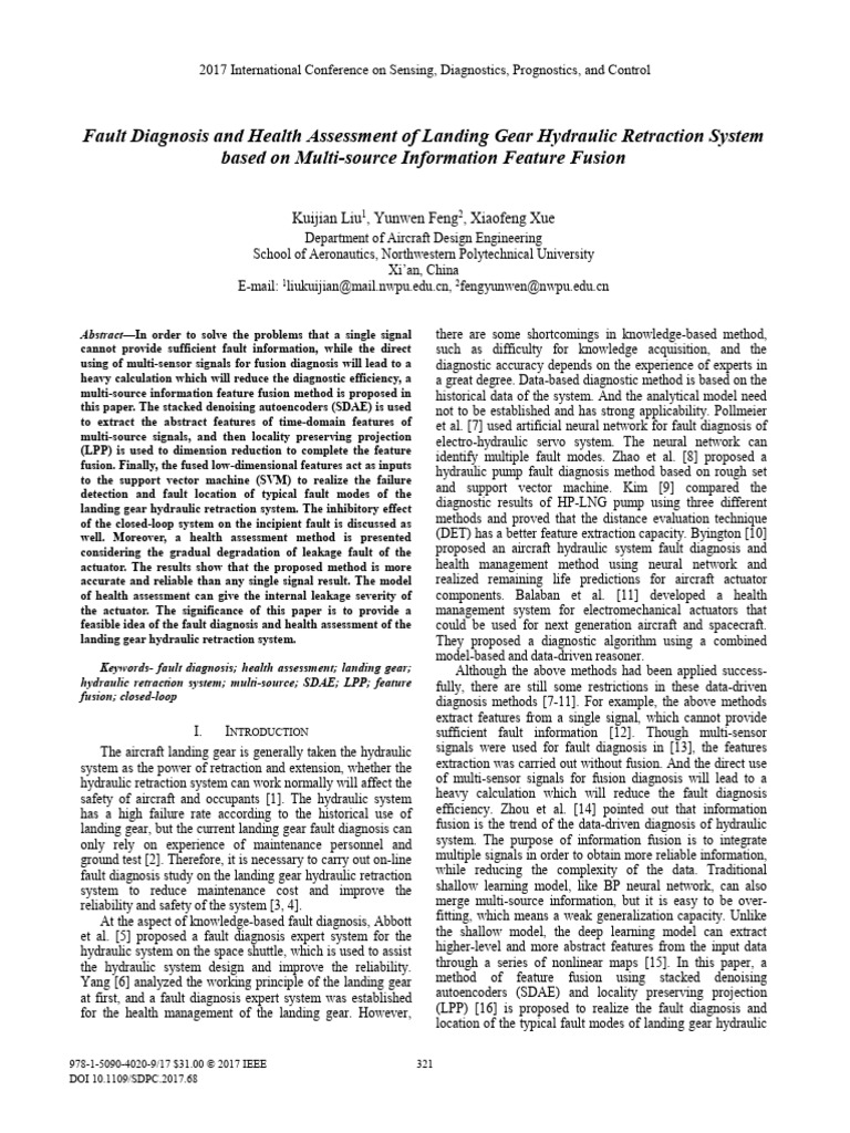 Fault Diagnosis and Health Assessment of Landing Gear Hydraulic Retraction System | PDF ...