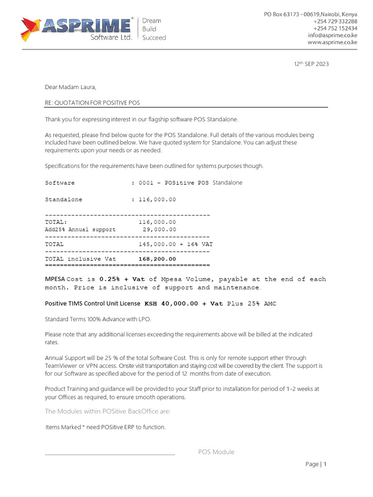POS Quote Stand Alone | PDF | Point Of Sale | Cheque