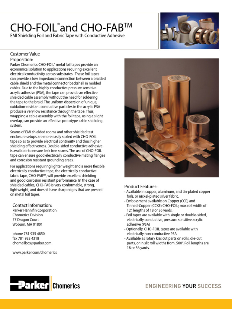 Parker Chomerics CHO-FOIL-CHO-FAB Conductive Tape | PDF | Electrical ...