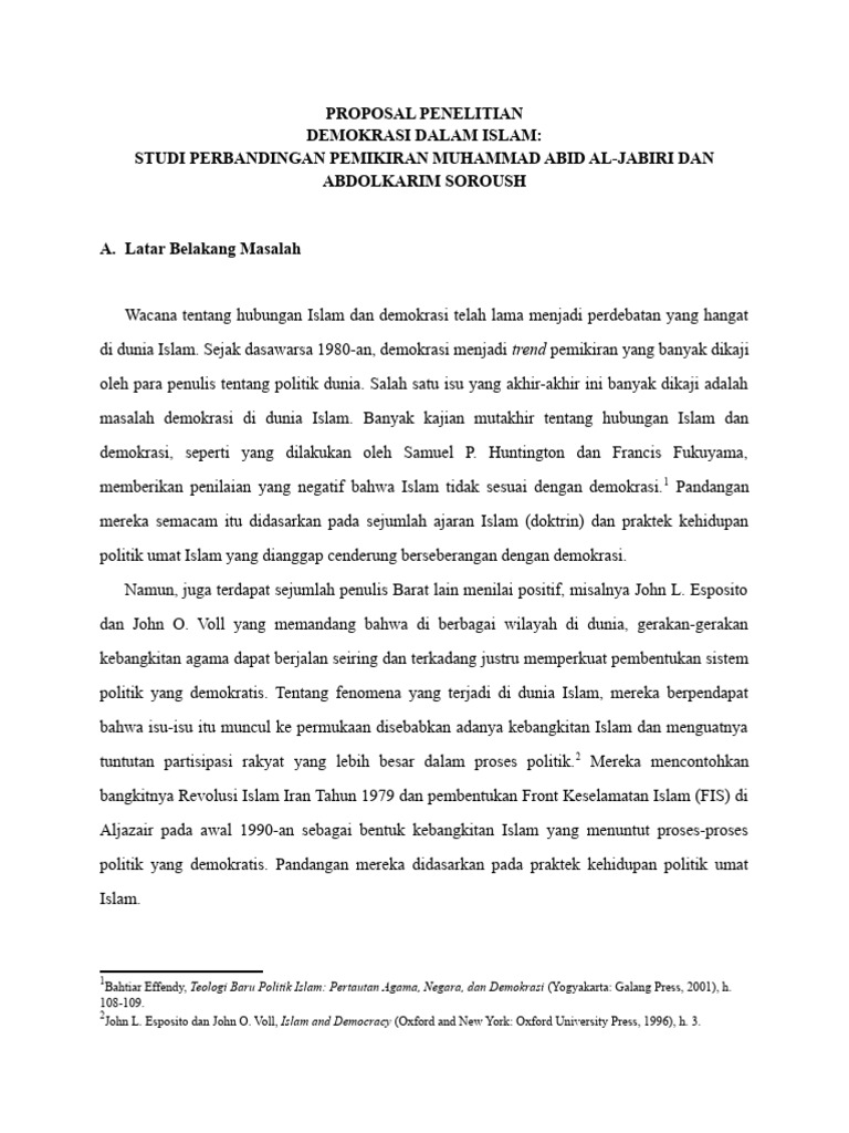 Proposal Penelitian Demokrasi Dalam Islam | PDF