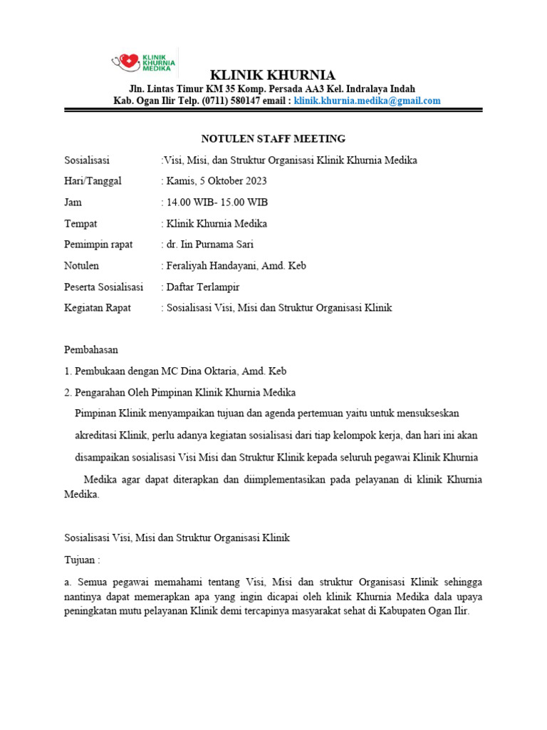 Notulen staff meeting | PDF