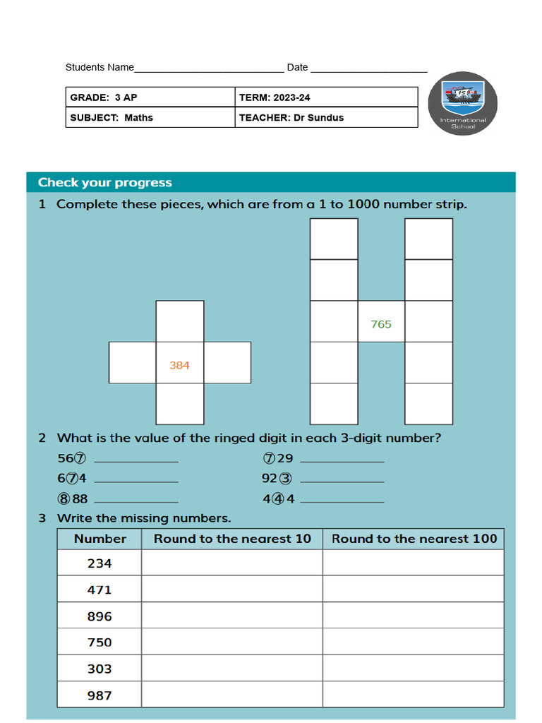 3 Maths HW 27 Sept | PDF