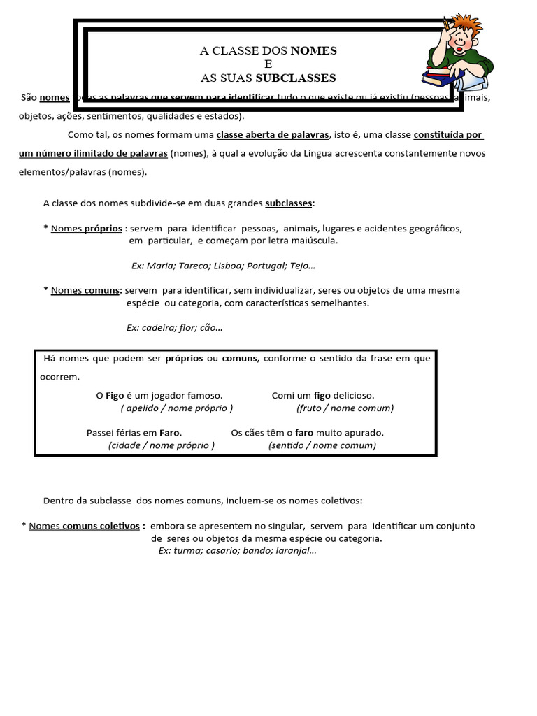 A Classe Dos Nomes e As Suas Subclasses | PDF