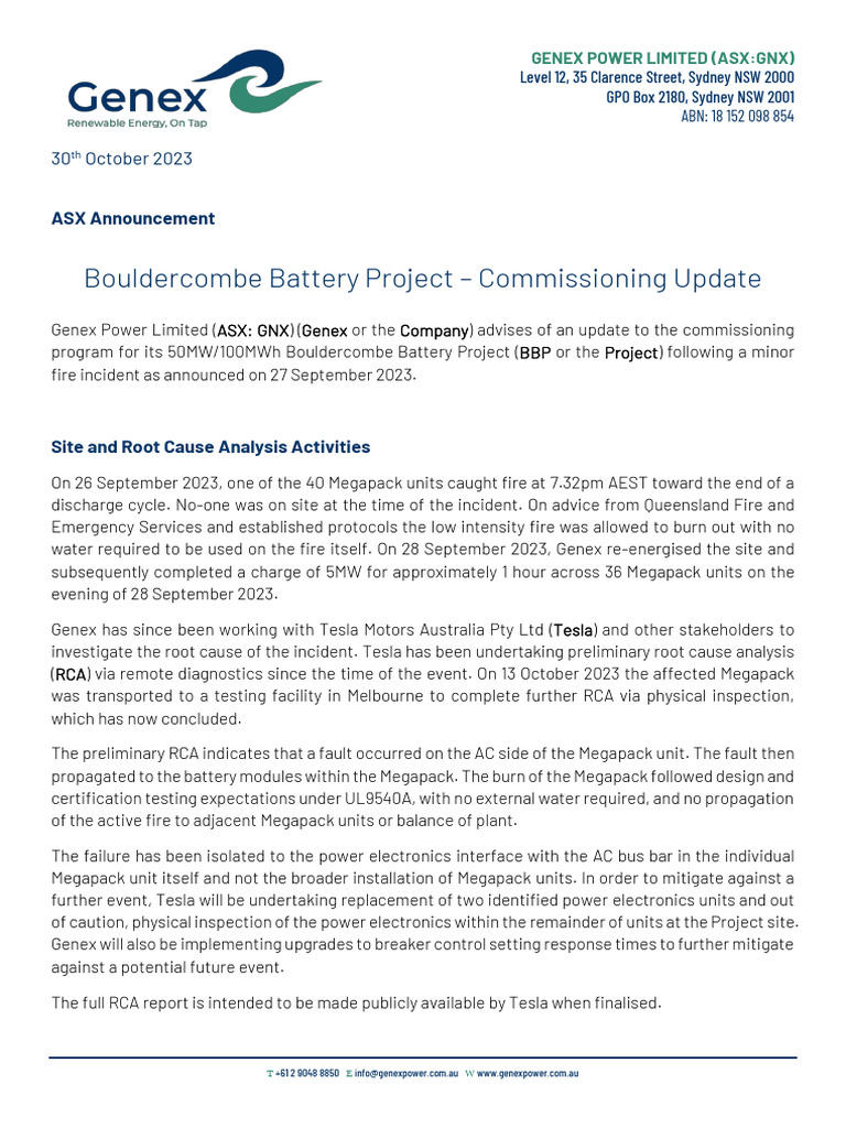 Megapack Battery Fire Investigation | PDF | Renewable Energy | Energy ...