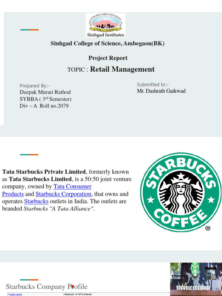Project On Starbucks | PDF | Starbucks | Retail