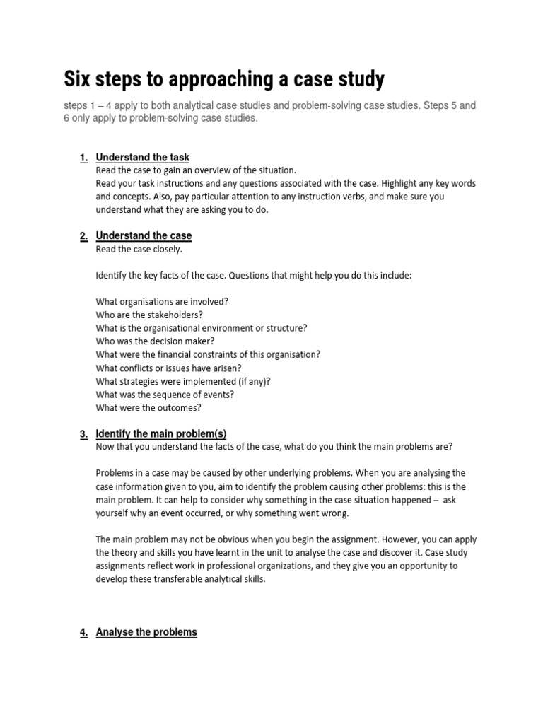 Steps for Effective Case Study Analysis | PDF | Theory | Decision Making