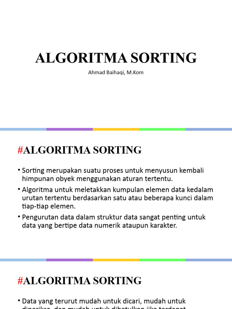 04 - Algoritma Sorting | PDF | Metode & Bahan Ajar