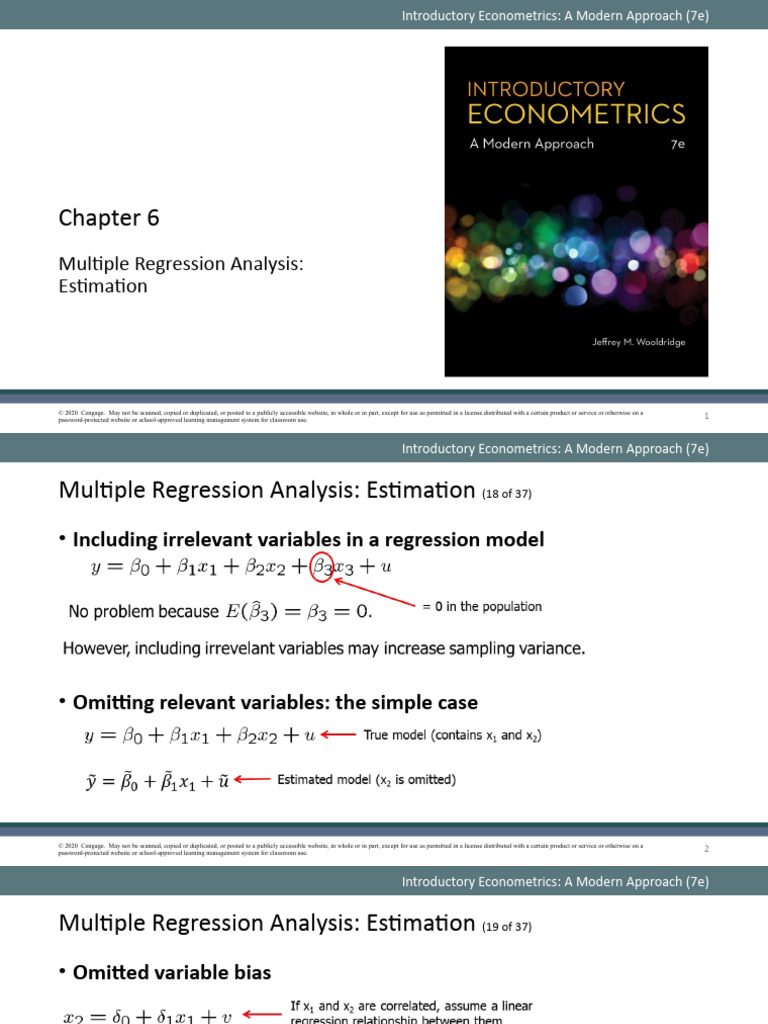 Lecture 6 | PDF | Econometrics | Multivariate Statistics