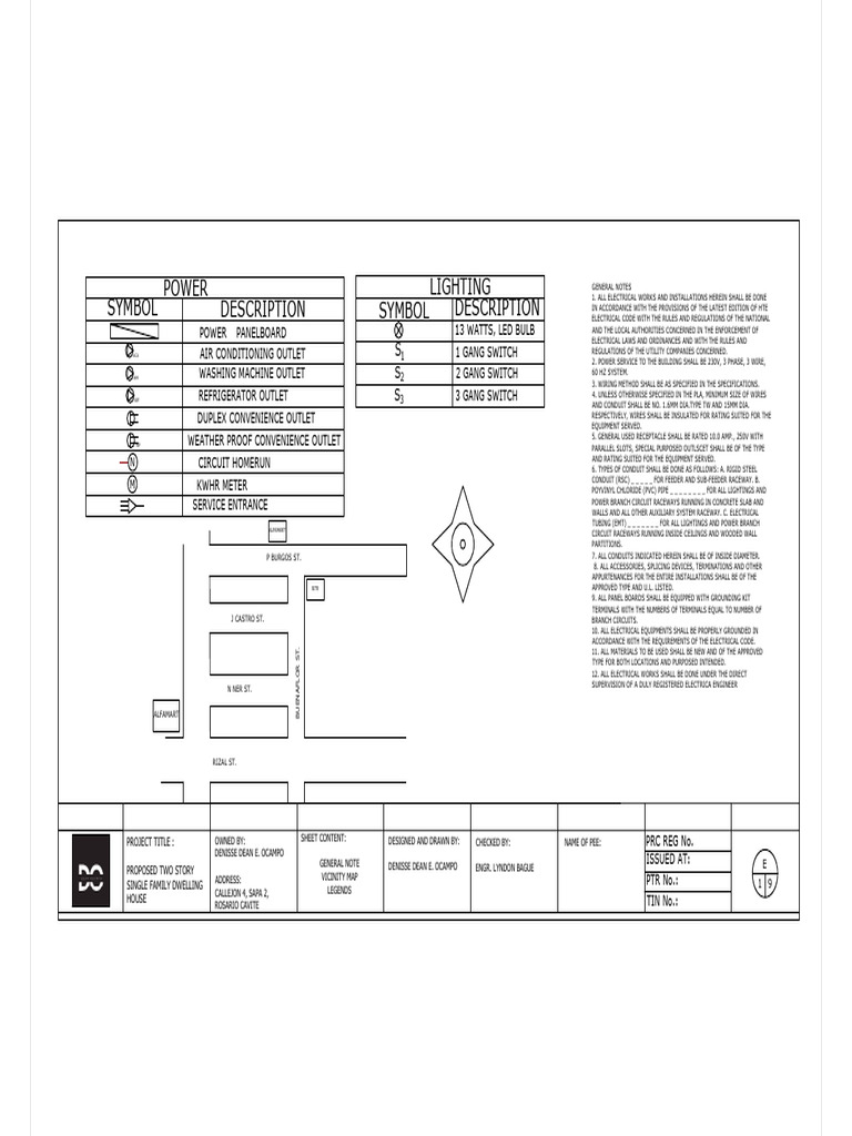 General Notes, Legends and Vicinity Map | PDF | Building Technology ...