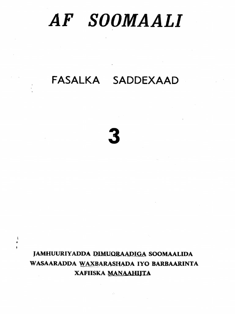 Grade 3 Somali 1f522wg | PDF