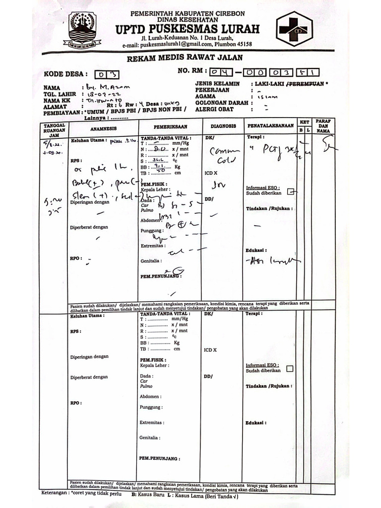 Rekam Medis Bayi Muhammad Azzam | PDF