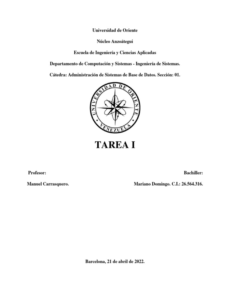 Tarea I - Mariano Domingo | PDF | Bases de datos | Seguridad