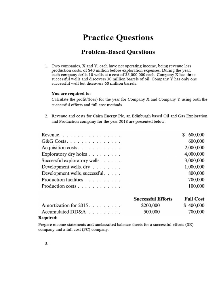Practice Questions | PDF | Hydrocarbon Exploration | Depreciation
