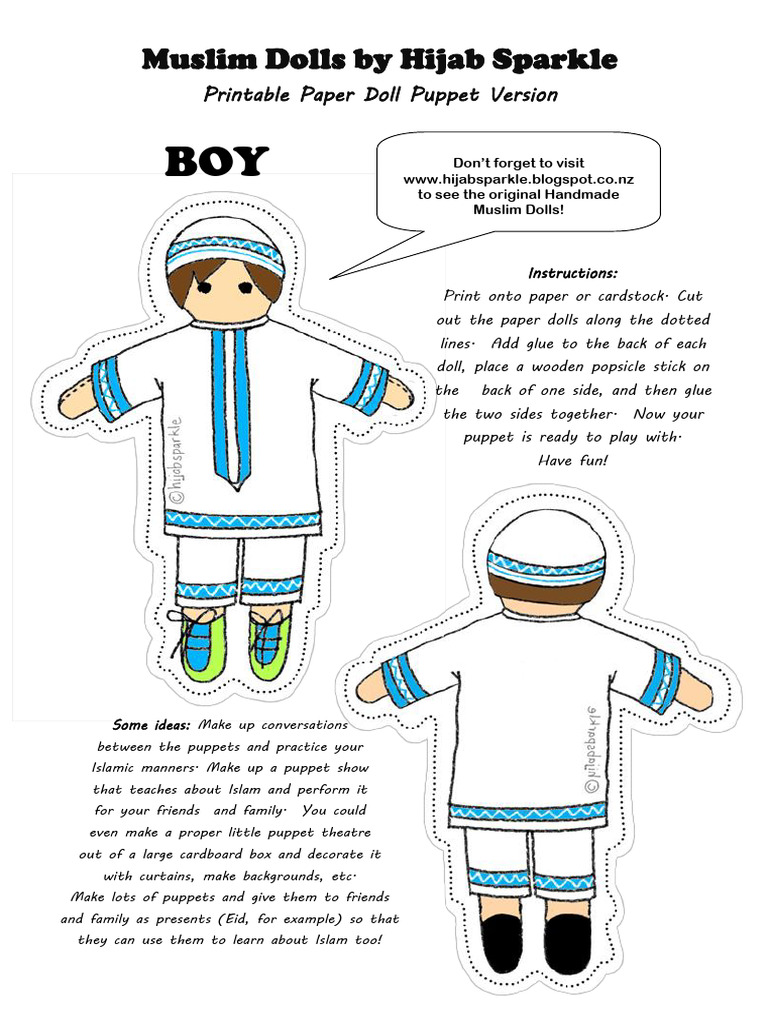 Muslim Paper Doll Puppets Guide | PDF | Puppets | Dolls