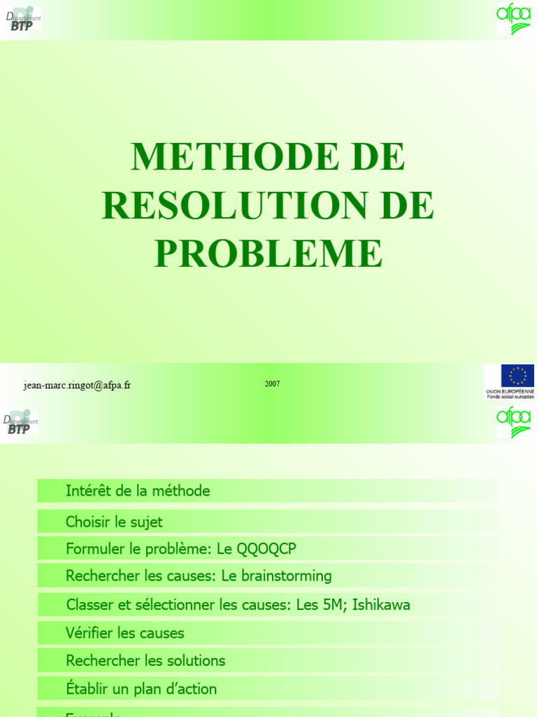 Méthode QQOQCP pour Résoudre des Problèmes | PDF | Réflexion