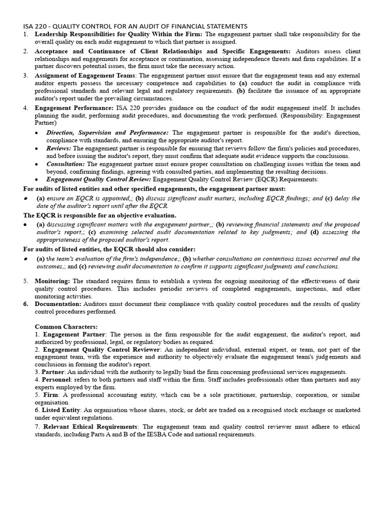 Audit Quality Control Guidelines | PDF | Audit | Auditor's Report