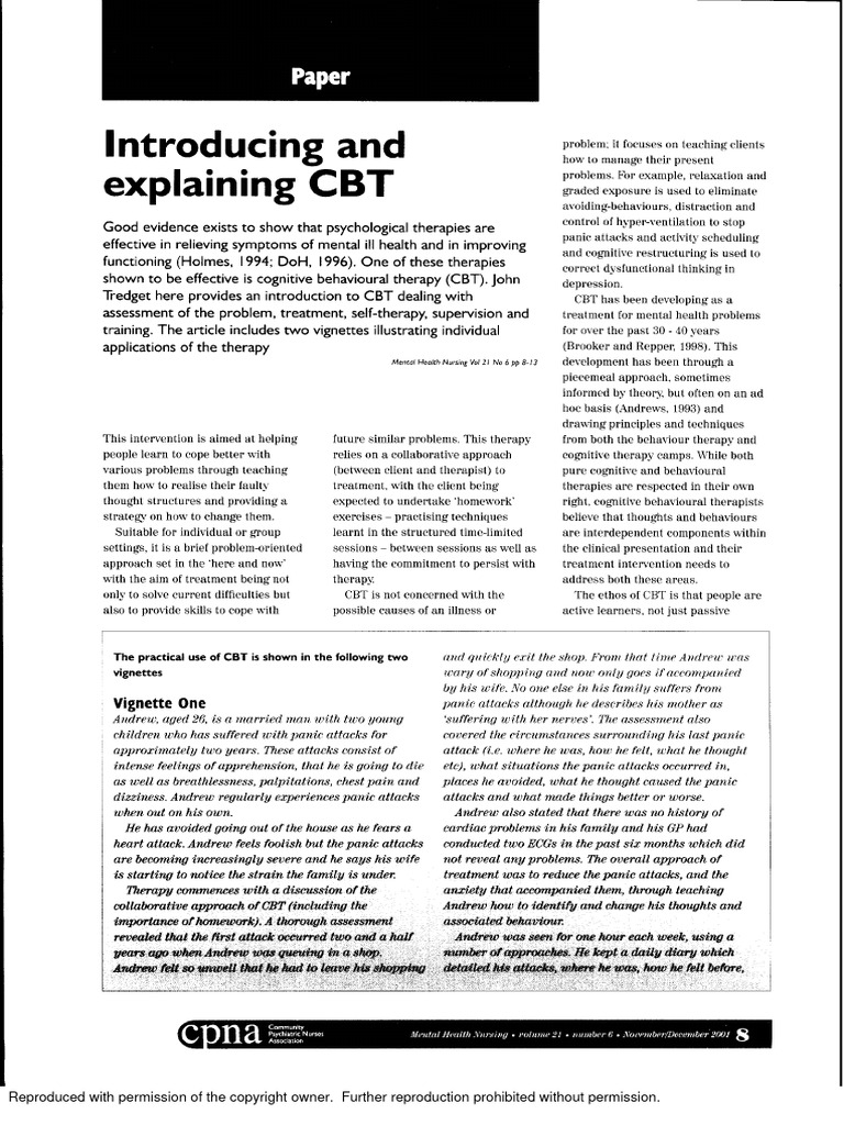 Tredget - Introducing and Explaining CBT | PDF | Law