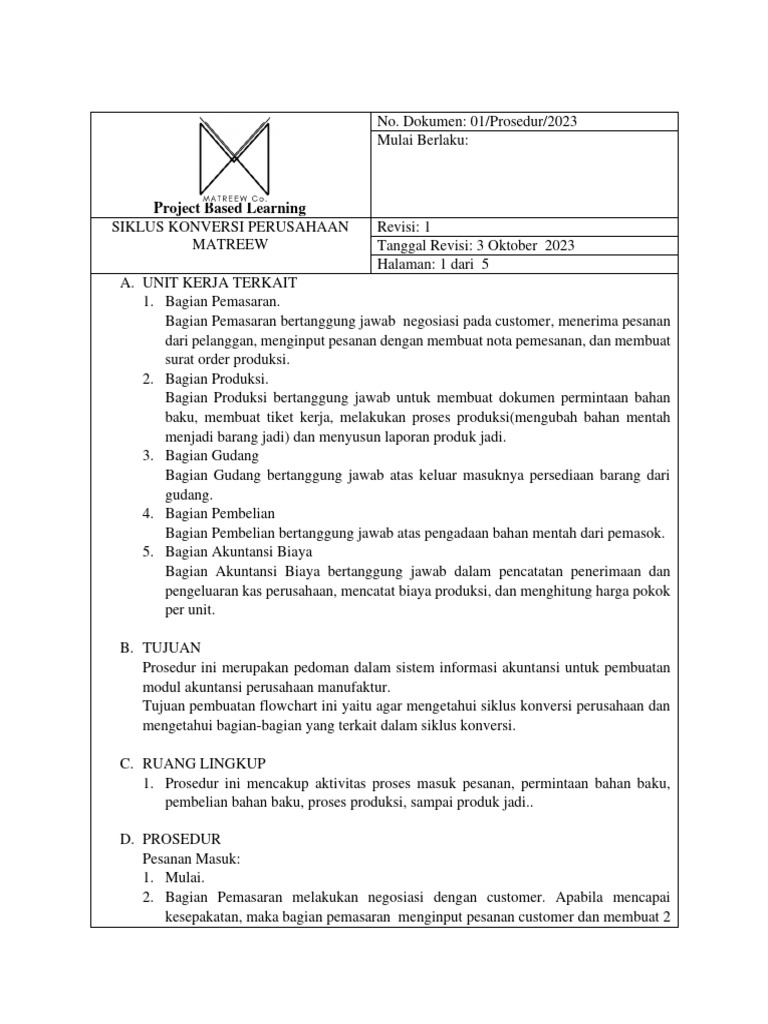 Narasi Flowchart PBL Kelompok 1 | PDF