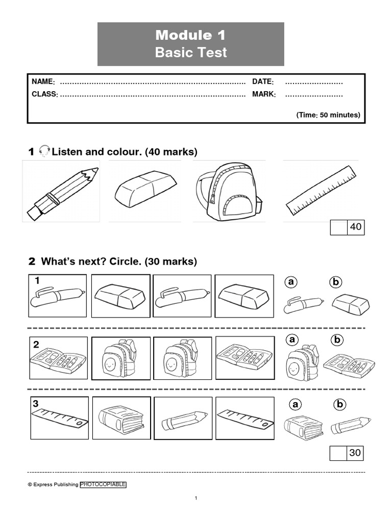 2 08 I Wonder 1 Module Test 1 | PDF