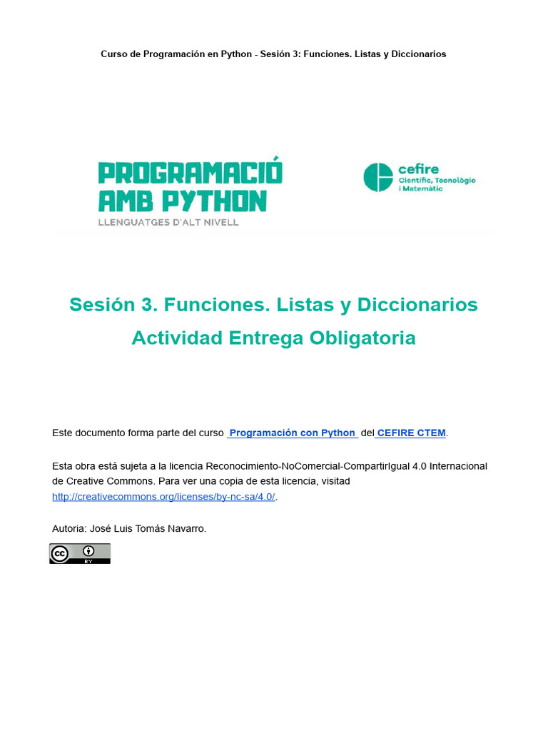 Actividad Obligatoria Sesión 3 | PDF | Python (lenguaje de programación) | Informática