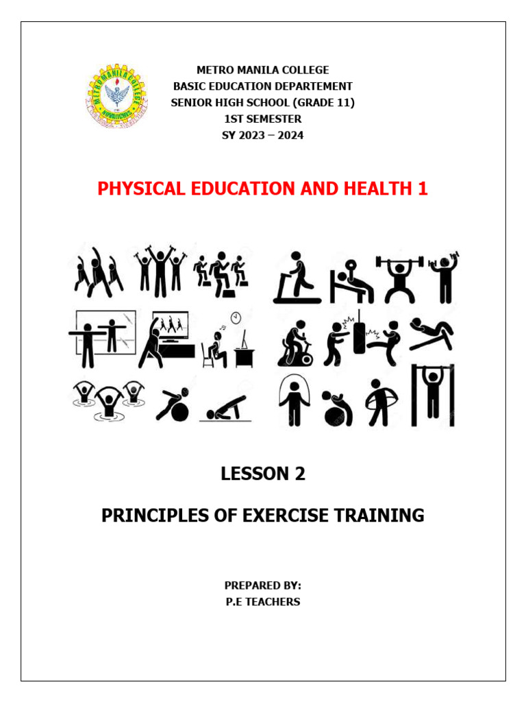 Grade 11 Lesson 2 Principles of Exercise Training | PDF | Physical ...