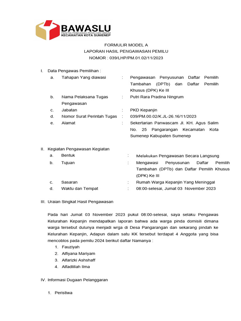 Formulir Model A 39 | PDF
