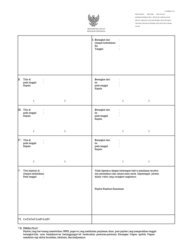 Blangko SPPD - Kosong | PDF