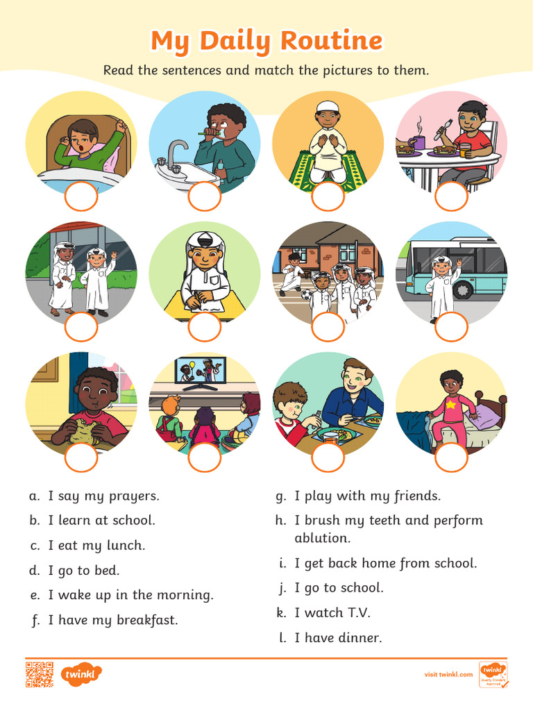 Ar QH 1689542388 My Daily Routine Worksheet - Ver - 2 | PDF
