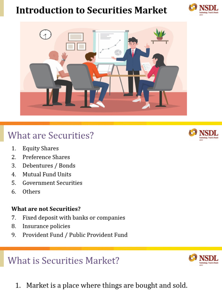 Overview of the Securities Market | PDF | Securities (Finance ...