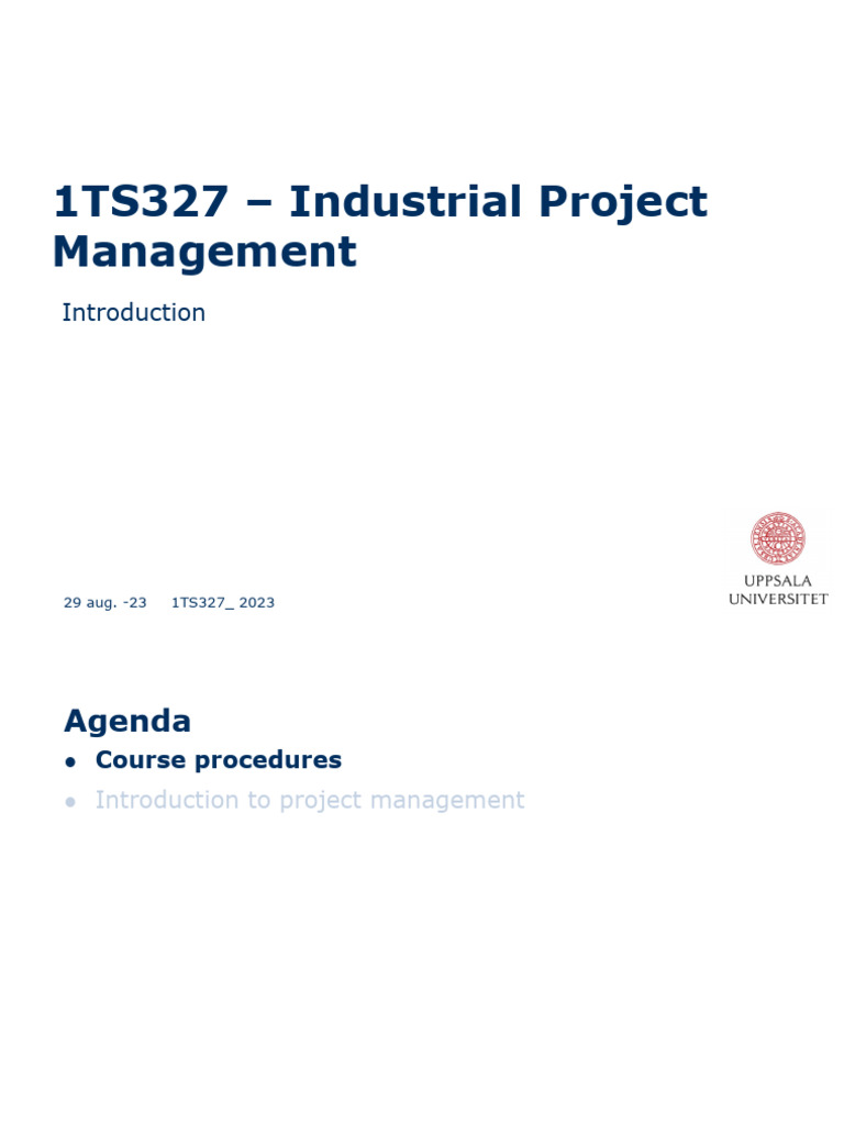 Lecture 1 - Project Management - 2023 | PDF | Project Management ...