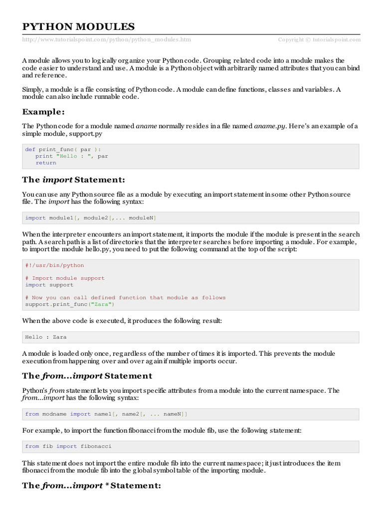 Python Modules | PDF | Variable (Computer Science) | Scope (Computer ... Python Modules | PDF | Variable (Computer Science) | Scope (Computer ...