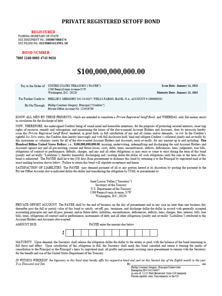 Private Registered Setoff Bond Details | PDF | Bonds (Finance) | Debt