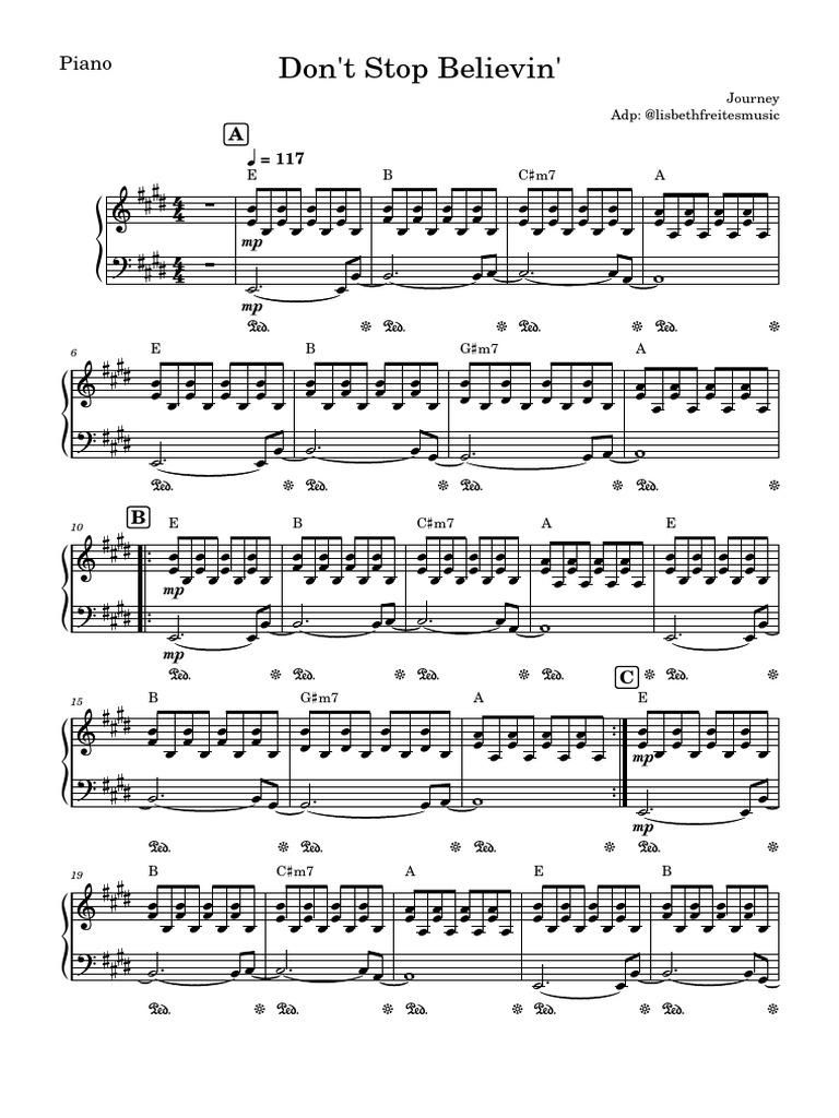 Dont Stop Believin-Piano | PDF