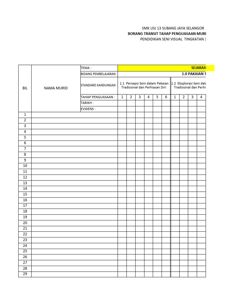 Borang Transit PBD PSV T3 | PDF