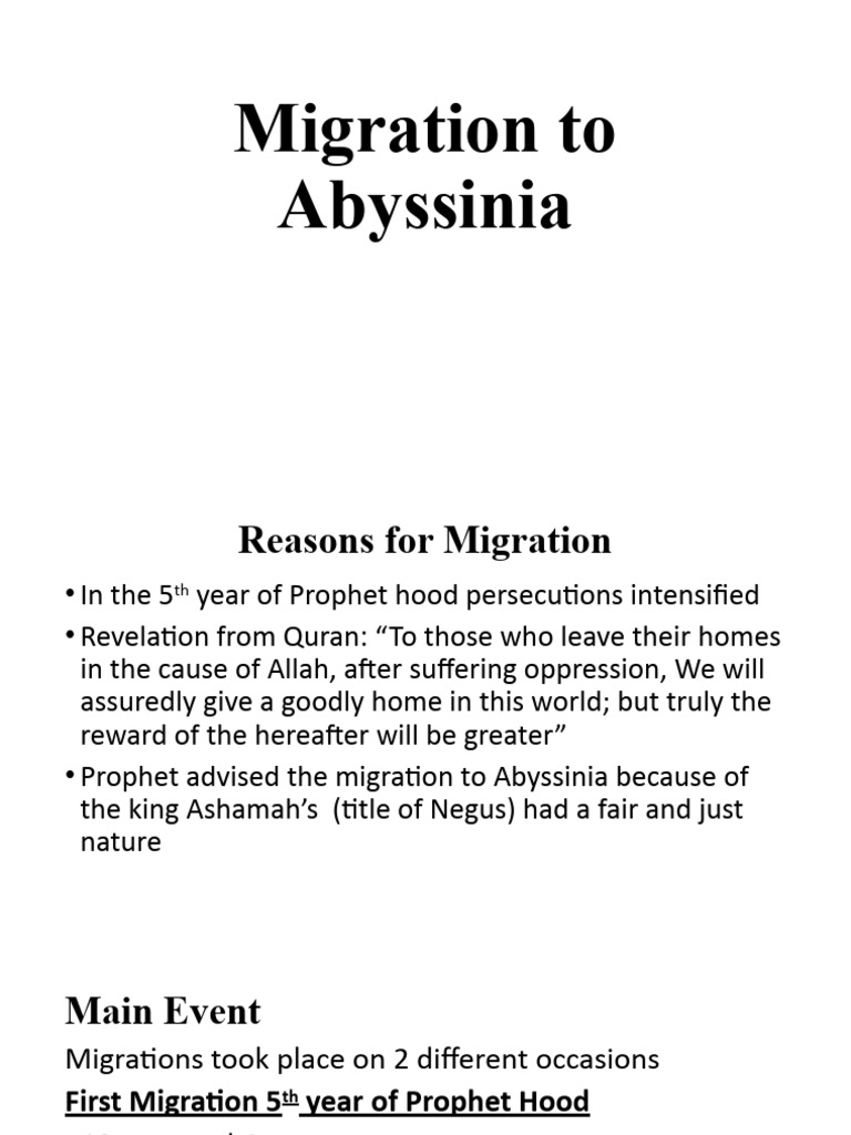Migration to Abyssinia: Key Events | PDF | Muhammad | Prophets And ...