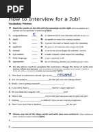 Job Interview Learner's Worksheet | PDF | Job Interview