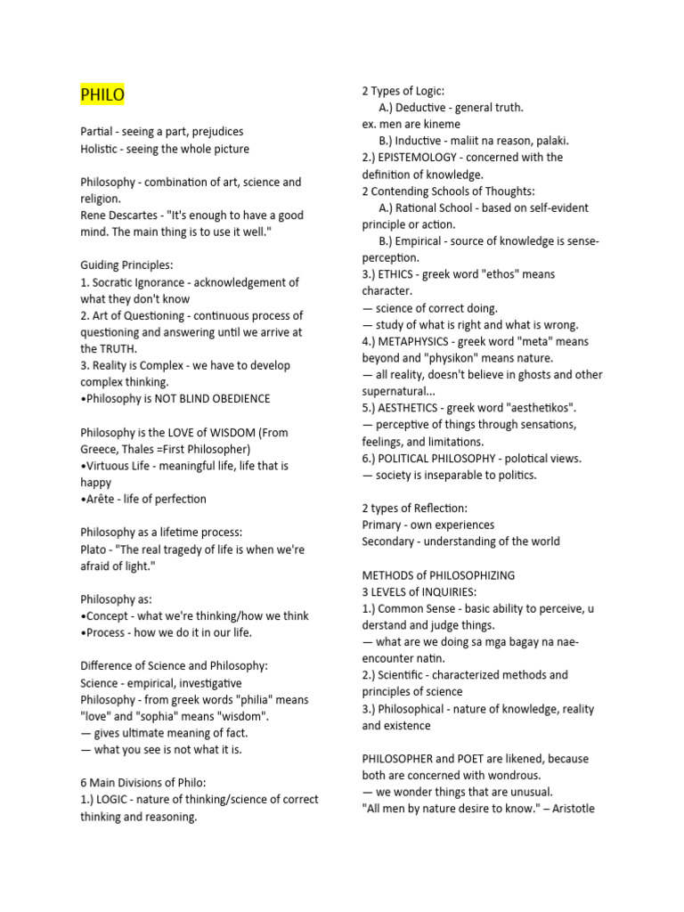 12 HUMSS 1st Quarter Reviewer | PDF | Inquiry | Experiment