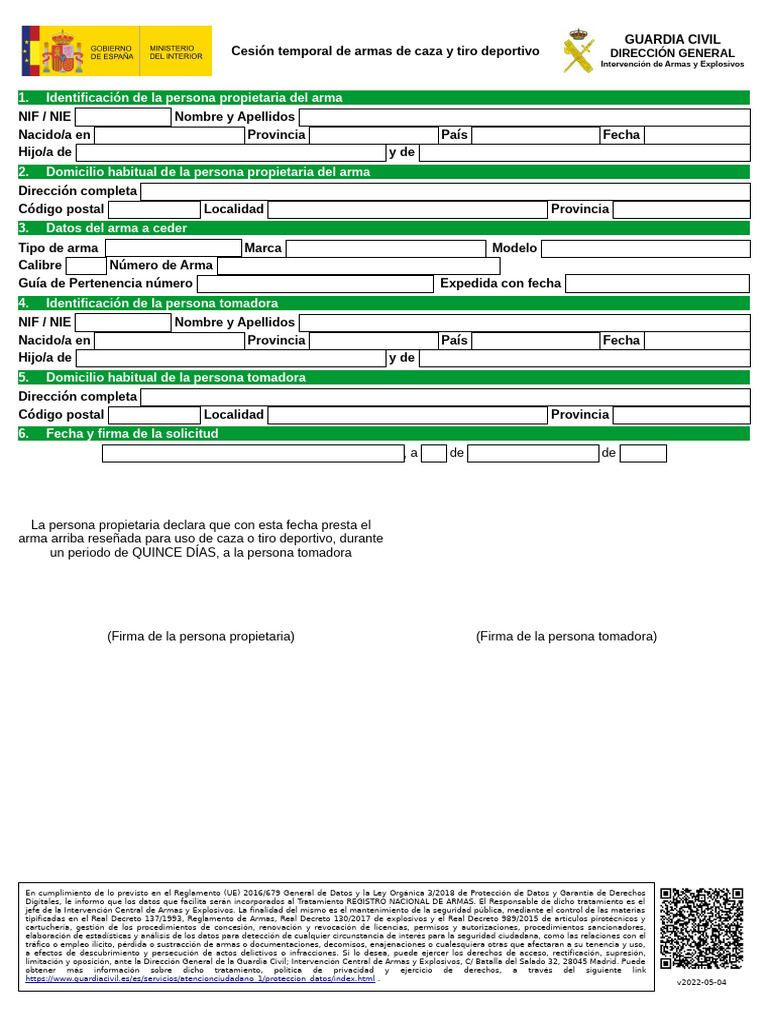 Cesion Temporal Armas | PDF | Justicia | Crimen y violencia