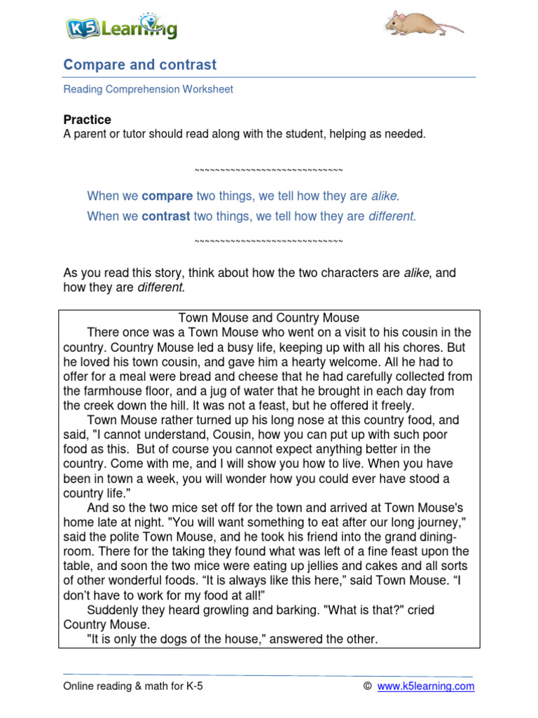 Grade 3 Compare Contrast B | PDF