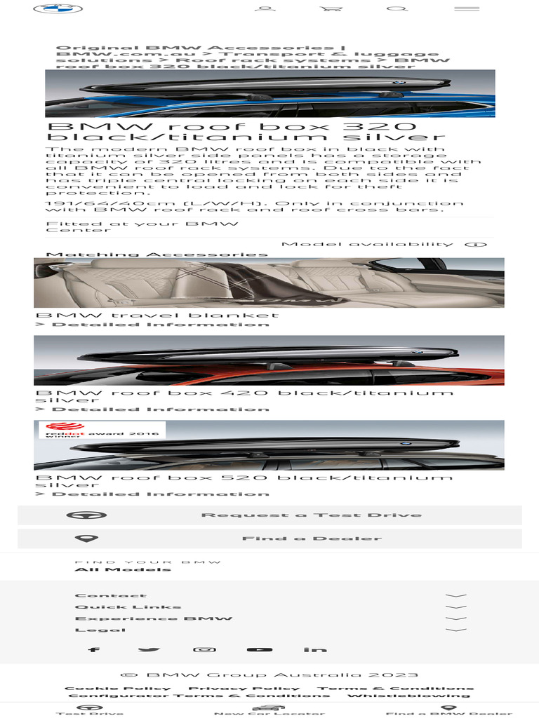 BMW Roof Box 320 Blacktitanium Silver | PDF