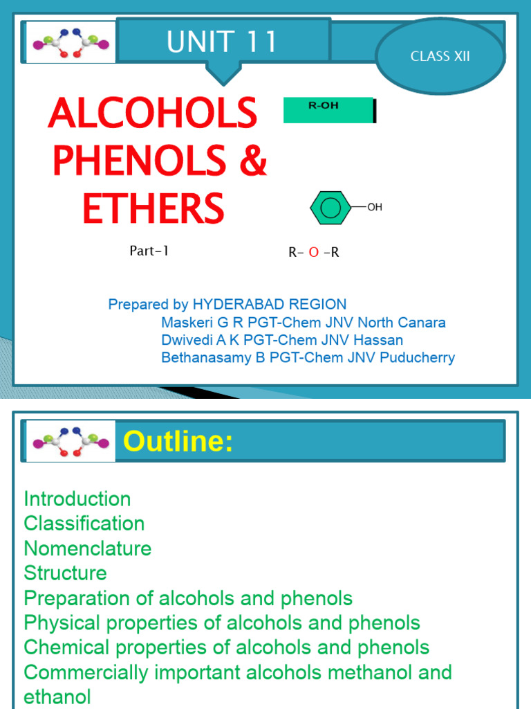 11 Alcohols Phenols and Ethers 1 | PDF | Ether | Aldehyde