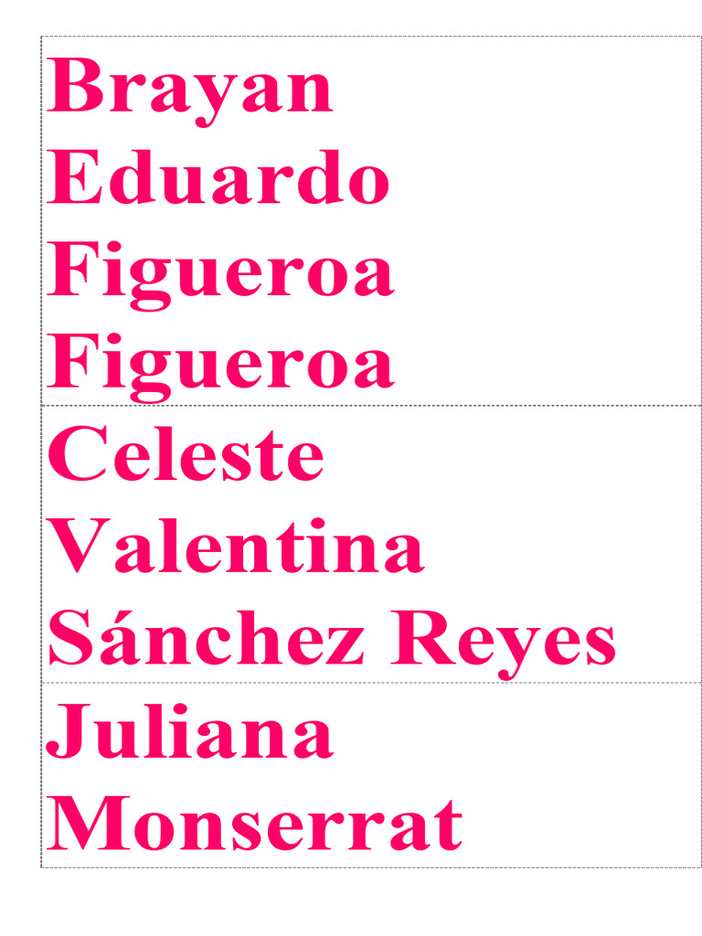 Copia de Nombres en Grande | PDF