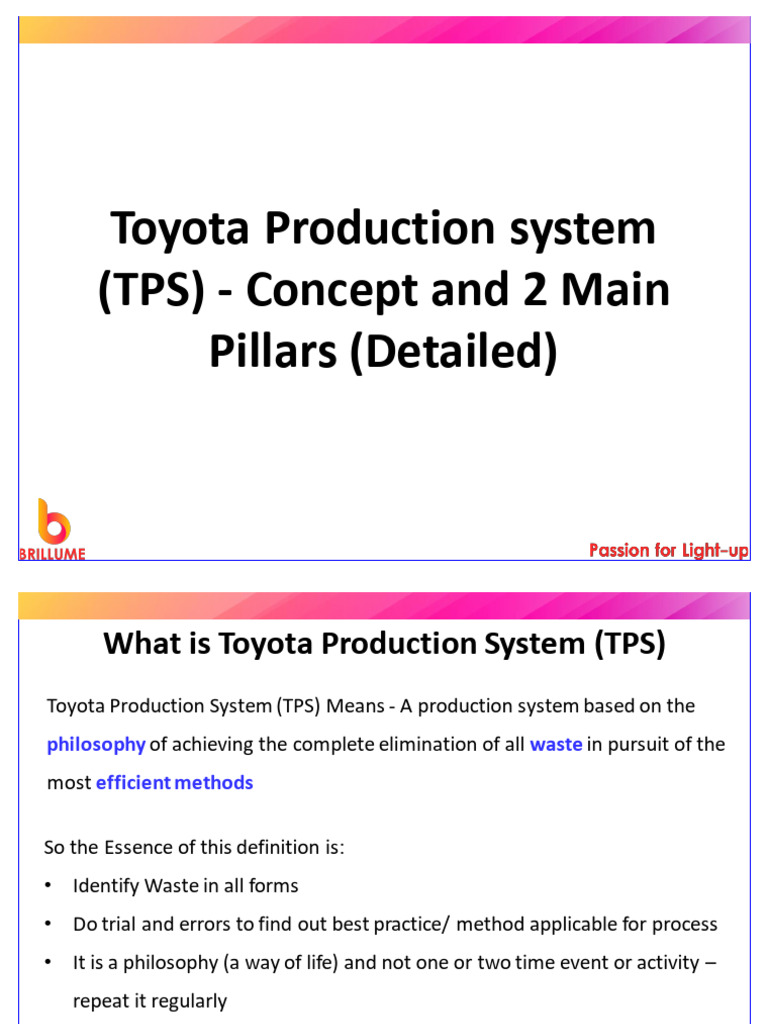 Two Pillars of Toyota Production System | PDF | Lean Manufacturing ...