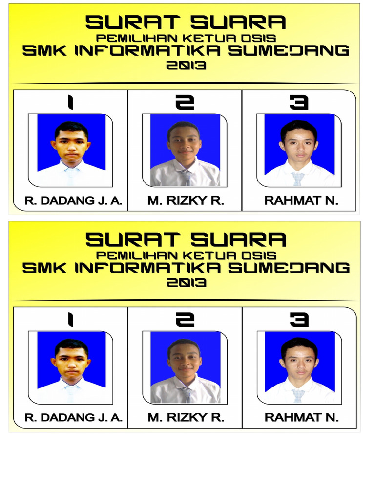 Dokumen - Tips Contoh Surat Suara Pemilihan Ketua Osis | PDF Dokumen - Tips Contoh Surat Suara Pemilihan Ketua Osis | PDF