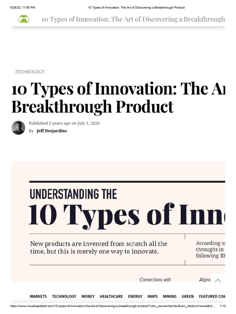 10 Types of Innovation - The Art of Discovering A Breakthrough Product ...