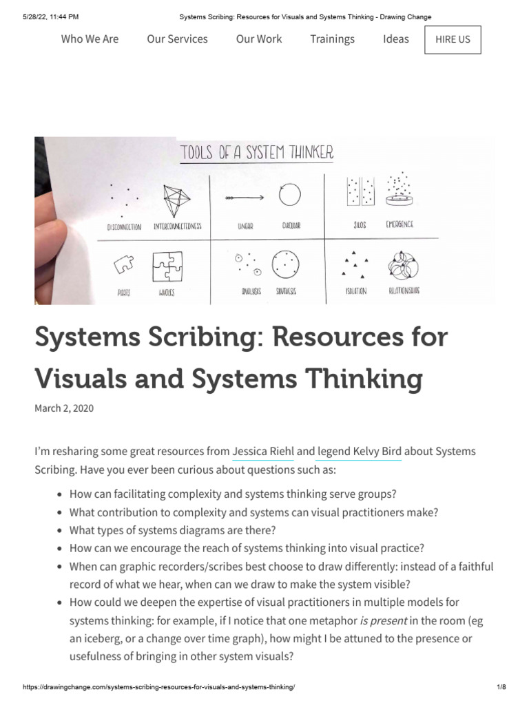 Systems Scribing - Resources For Visuals and Systems Thinking - Drawing Change | PDF | Thought ...