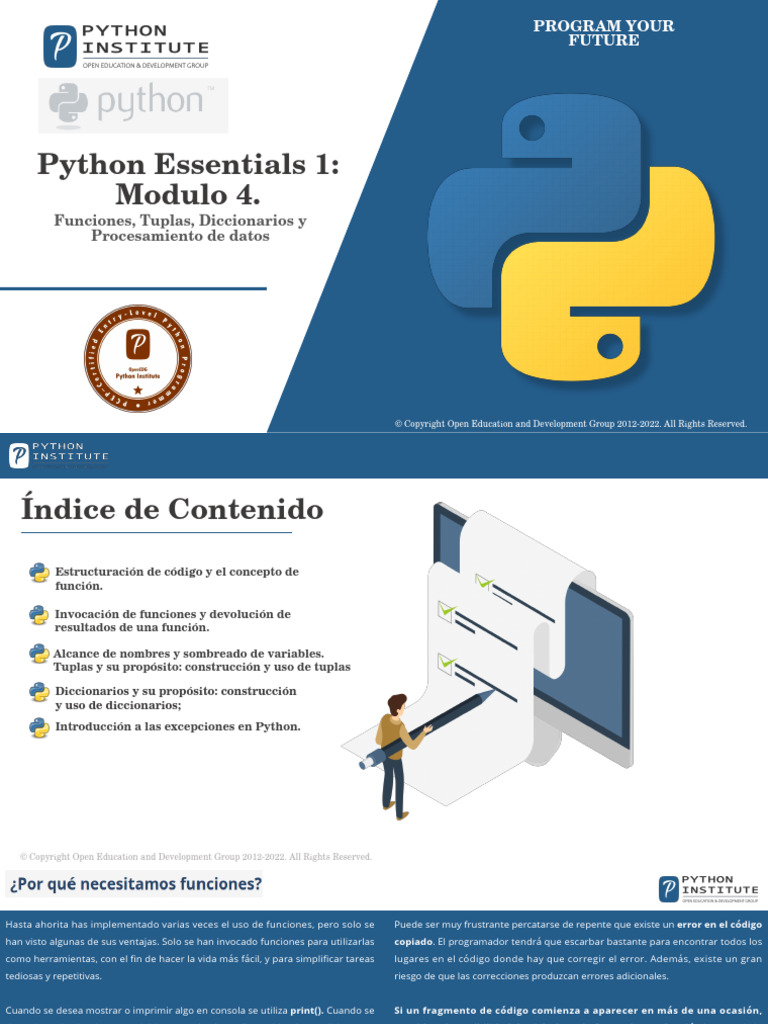 Python Essentials 1: Modulo 4.: Program Your Future | PDF | Python (lenguaje de programación ...